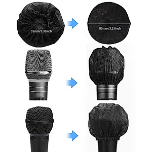 100PCS Microphone Cover Disposable Non-Woven Microphone Windscreen Protective Cap Karaoke Mic Cover for KTV Home Karaoke Bar News Interview