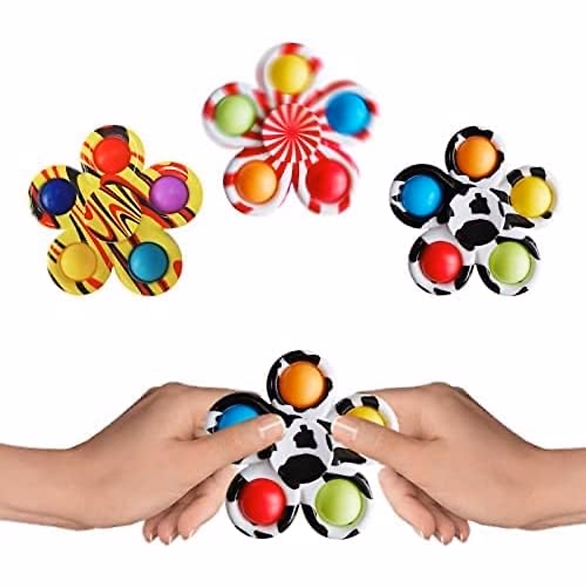 20 Pcs Pop Bubble Fidget Spinners for Party Favors, Hand Fidget Bulk Toys for Classroom Prizes, Halloween Christmas Valentine Gifts for Kids Goodie Bag Stocking Stuffers