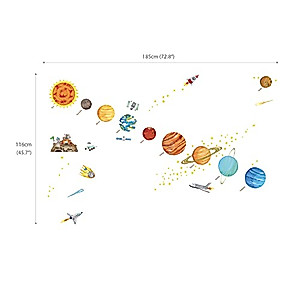 DECOWALL SG2-1501 The Solar System Kids Wall Stickers Wall Decals Peel and Stick Removable Wall Stickers for Kids Nursery Bedroom Living Room (Large) d?cor