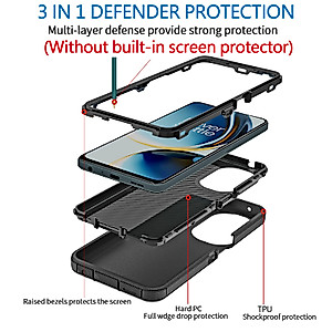 Anloes for Oneplus Nord N30 5G/CE 3 Lite Case, Defender Phone Case Heavy Duty Shockproof Dustproof Rugged Protective, 3 in 1 Bumper Cover for Oneplus Nord N30 Black(Without Built-in Screen Protector)
