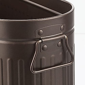 mDesign Large Steel Free Standing Toilet Paper Organizer, 6-Roll Tissue Storage Holder Container Bin for Bathroom Floor, Fits Under Sink, Vanity, Shelf, In Cabinet, or Corner Oscar Collection - Bronze