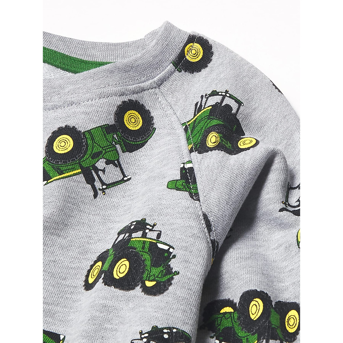 John Deere boys John Deere Toddler Boys' French Terry Pullover T Shirt, Heather Grey, 4T US