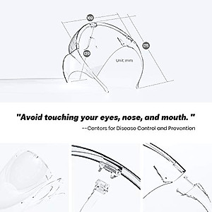 Wattne 【Two Pack】 Safety Face Shield, Clear Full Face Shields with Frame Detachable Protective Reusable Goggle Shield Anti-spitting Fog & Scratch Resistant Suitable for Indoor and Outdoor Activities