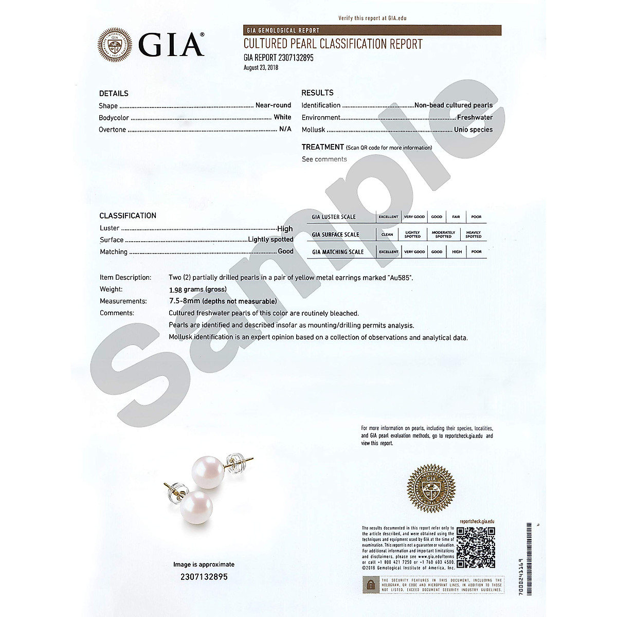 8mm Pearl Earrings 14K Gold White Freshwater Cultured Pearl Stud Earrings for Women - AAAA Quality (yellow-gold, 8.0mm)