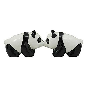 Set Of 1 Ceramic Giant Panda Bears Salt And Pepper Shakers Holder Figurine
