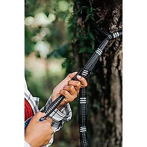 THREE VIKINGS Premium Camping Hammock with Tree Straps - Single and Double Person - Travel Backpacking Portable Outdoor Gear - Olive & Khaki - Double Person