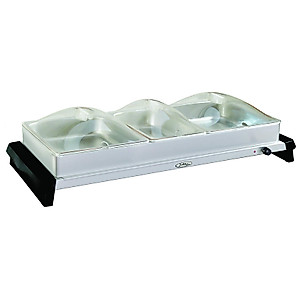 Broil King NBS-3SLP Professional Family-Size Stainless-Steel Buffet Server with Plastic Lids