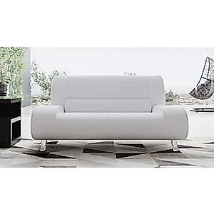 ZURI Modern Aspen Collection - Loveseat - White