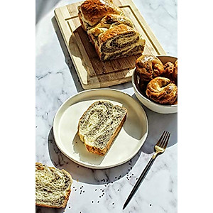 LE TAUCI 4 Piece Matte Glaze Dinnerware Set, Place Setting Service One Person, White