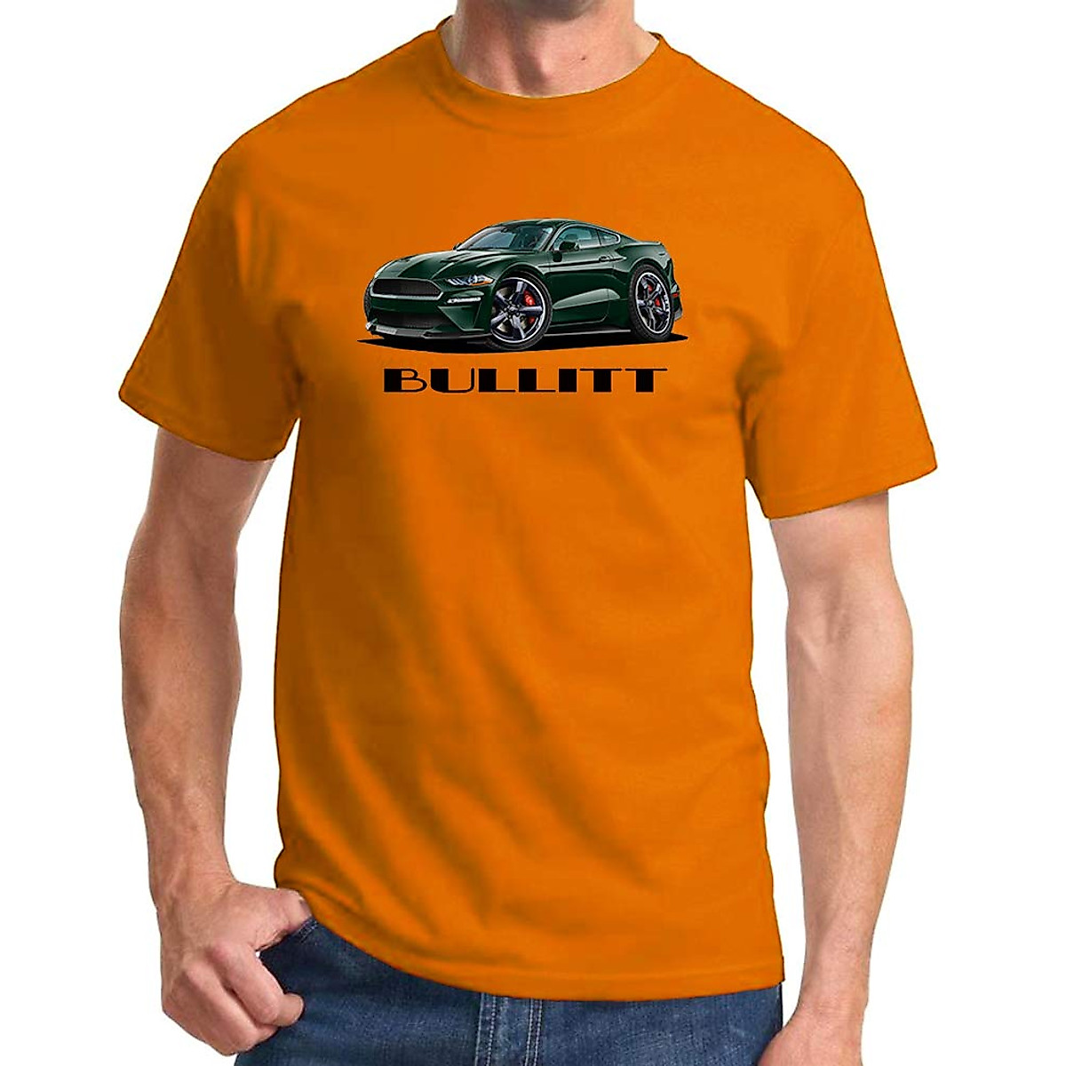 2019 2020 Bullitt Ford Mustang Full Color Design Print Tshirt XXX-Large Orange
