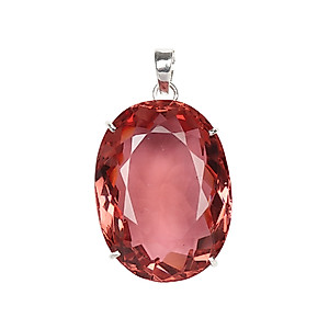 GEMHUB 19.39 Gram Oval Shape Alexandrite Gemstone Pendant Without Chain Sterling Silver Pendant Without Chain Faceted Oval Cut