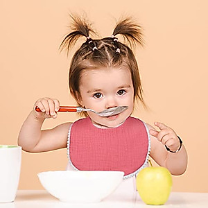 20 Pcs Muslin Baby Bibs Baby Bibs for Girls Boys Teething Soft Absorbent Baby Drool Bandana Bibs with Snaps and Lace Border for Neutral Newborn Infant Drooling Essentials, 10 Styles