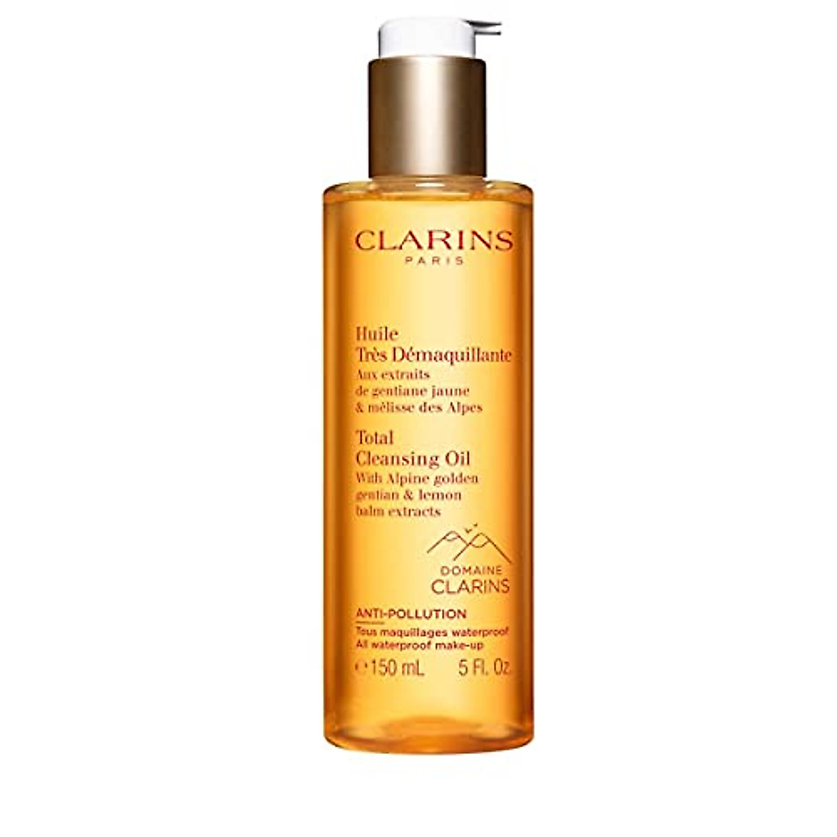 Clarins Total Cleansing Oil | Removes Long-Wearing, Heavy and Waterproof Makeup and Pollutants | Preserves Skin's Microbiota | Easy Rinse | Safe For Use On Face, Eyes and Lips | Dermatologist Tested