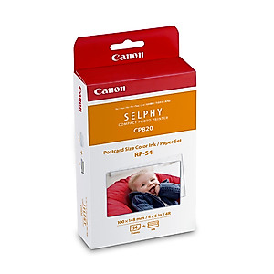 Canon RP-54 Color Ink/Paper Set, Compatible with SELPHY CP910/CP1200/CP1300