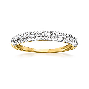 Ross-Simons Pave Diamond Halfway Band Ring in 14kt Gold
