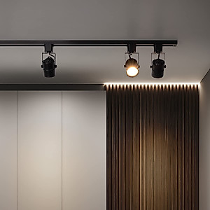 mirrea Bulb Replaceable LED Track Lighting Heads for Black H Type Rail Cylinder Ceiling Spotlight with 8W GU10 Bulb 90 CRI 3000K Warm White 38° Beam Angle Pack of 6