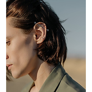 EVELICAL 30Pcs 14G Stainless Steel Industrial Barbell Earrings for Women Men Cartilage Helix Body Piercing Jewelry 38mm 1&1/2 Inch Piercing Bar Style A