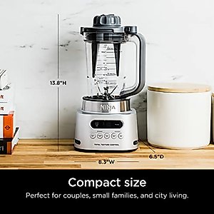 Ninja SS151 TWISTi Blender DUO, High-Speed 1600 WP Smoothie Maker & Nutrient Extractor* 5 Functions Smoothie, Spreads & More, smartTORQUE, 34-oz. Pitcher & (2) To-Go Cups, Gray