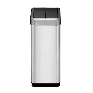 EKO Phantom-X Stainless Steel Vertical Motion Sensor Trash Can - 47L with Liner (EK9261MT-47L)