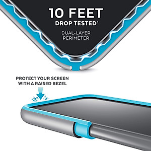 Speck Products Presidio V-Grip iPhone Xs Max Case, Clear with Gold Glitter/Calfskin Brown (120255-7730)