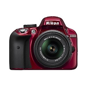 Nikon D3300 24.2 MP CMOS Digital SLR with Auto Focus-S DX NIKKOR 18-55mm f/3.5-5.6G VR II Zoom Lens (Red)