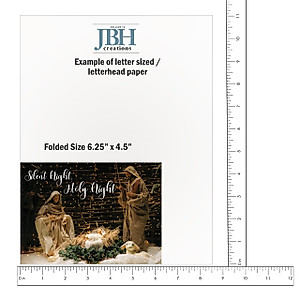 JBH Creations Religious Nativity Christmas Card with Scripture - Pack of 24