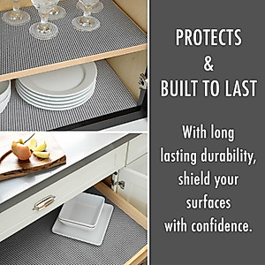 Con-Tact Brand Beaded Grip Durable Adhesive Non-Slip Shelf and Drawer Liner, 12" x 20', Cool Gray