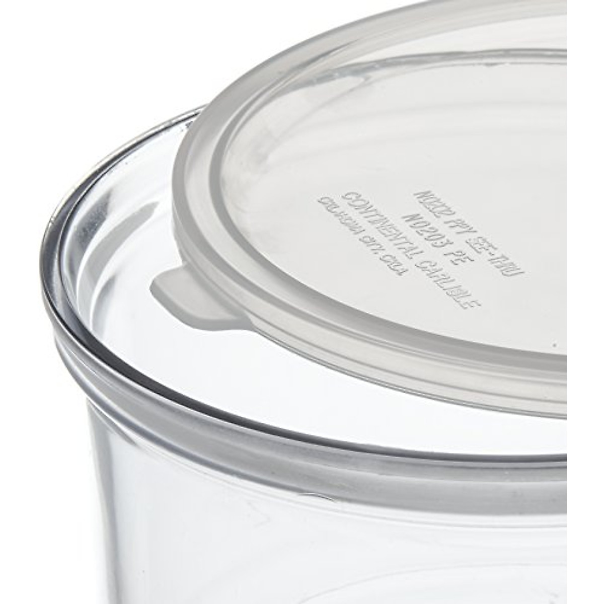 Carlisle FoodService Products Classic™ Round Storage Container with Lid, 1.5 Quart Crock, Clear