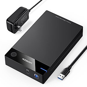 UGREEN External Hard Drive Enclosure for 3.5 2.5 Inch SATA SSD HDD USB 3.0 to SATA III Hard Drive Case with UASP 12V Power Adapter Compatible with WD Seagate Toshiba Samsung Hitachi PS5 Xbox