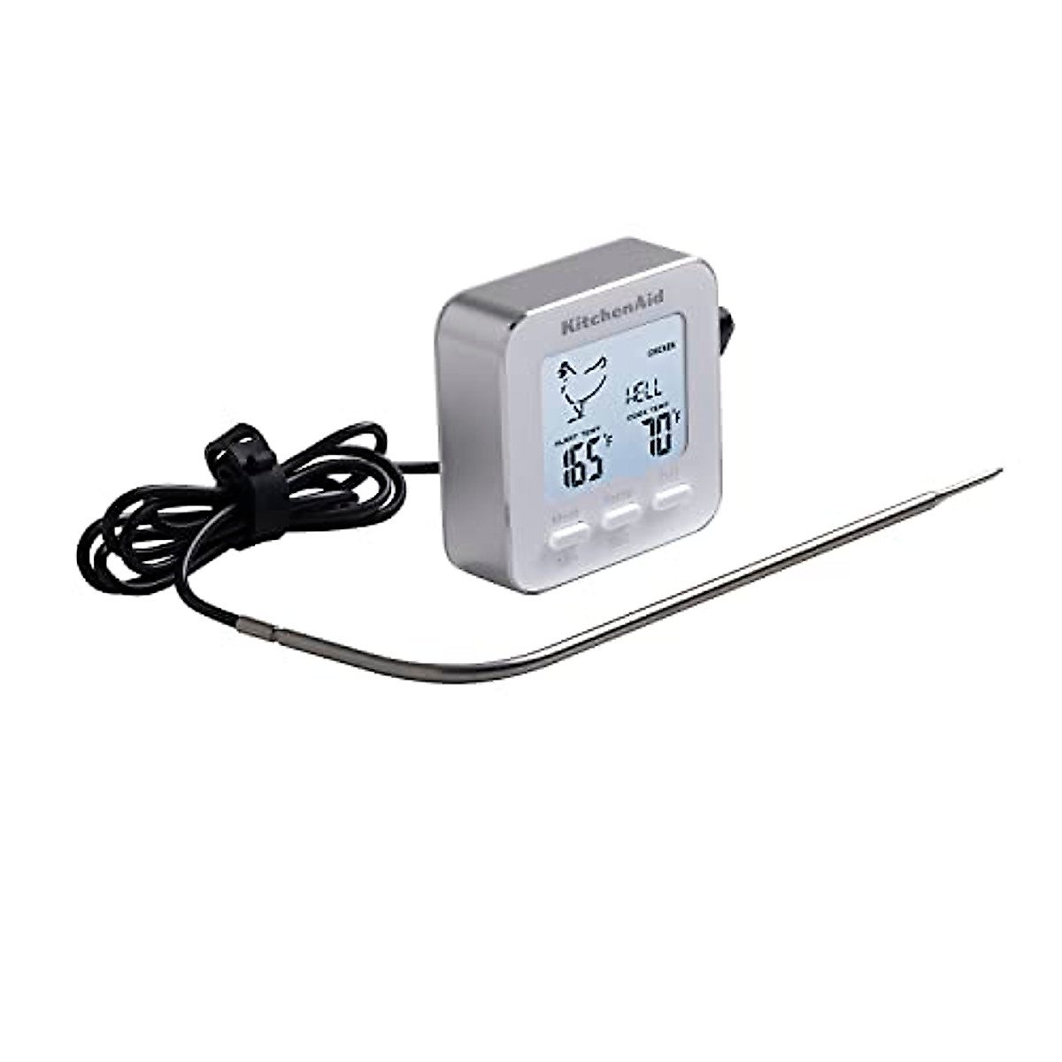 KitchenAid KQ906WH Programmable Wired Probe Thermometer White, Temperature Range: -40F to 482F/-40C to 250C, White
