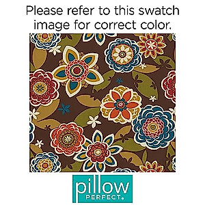 Pillow Perfect 500010 Outdoor/Indoor Annie Chocolate Tufted Loveseat Cushion, 44" x 19", Brown