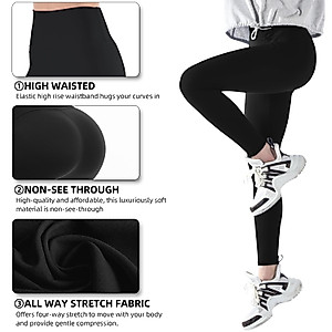 Stanpetix Leggings for Women - High Waisted Workout Leggings Women's Leggings Running (Black,Full Length,L-XL)