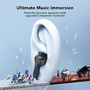 TAO Boltune Wireless Earbuds, Upgraded Bluetooth V5.2 in-Ear Stereo Wireless Headphones USB-C Quick Charge Bluetooth Earbuds IPX8 40 Hours Playing Time