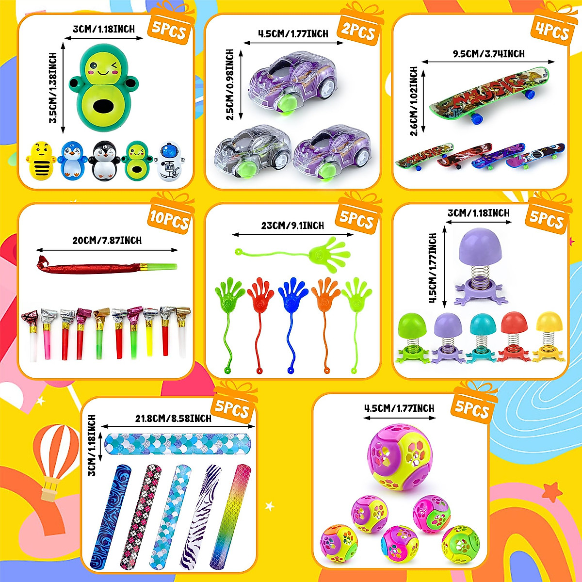 PPXMEEUDC 69pcs Bulk Party Favors Goodie Bag Stuffers Classroom Prizes for Boys and Girls Birthday Party Supplies