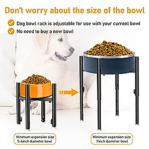 Adjustable Elevated Dog Bowl Stand，Fits 6-11inches Bowls,4 Height Adjustments. Holder for Raised Food Water Feeder，for Large, Medium and Small Dogs