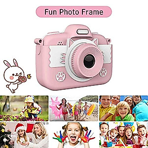 LKYBOA Pink Blue Children's Camera -Kids Camera for Girls or Boys, Anti-Drop Kid Digital Camera with Soft Silicone Shell and 8 Pixel Dual Lens (Color : Green)