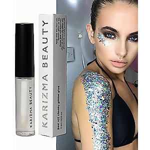Cosmetic Glitter Glue // The Original Peel Off Formula ✮ KARIZMA Beauty ✮ Face Chunky Glitter Glue Adhesive Body Cosmetic Makeup Glitter Primer