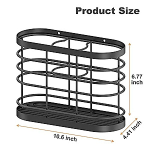 stusgo Hair Dryer Holder, Black Wall Mount Hair Organizer Storage Bathroom Counter Tool,Metal Wire Cabinet Blow Hair Styling Tools Care Stand Gadgets for Curling Iron,Hair Brush,Straightener Holder