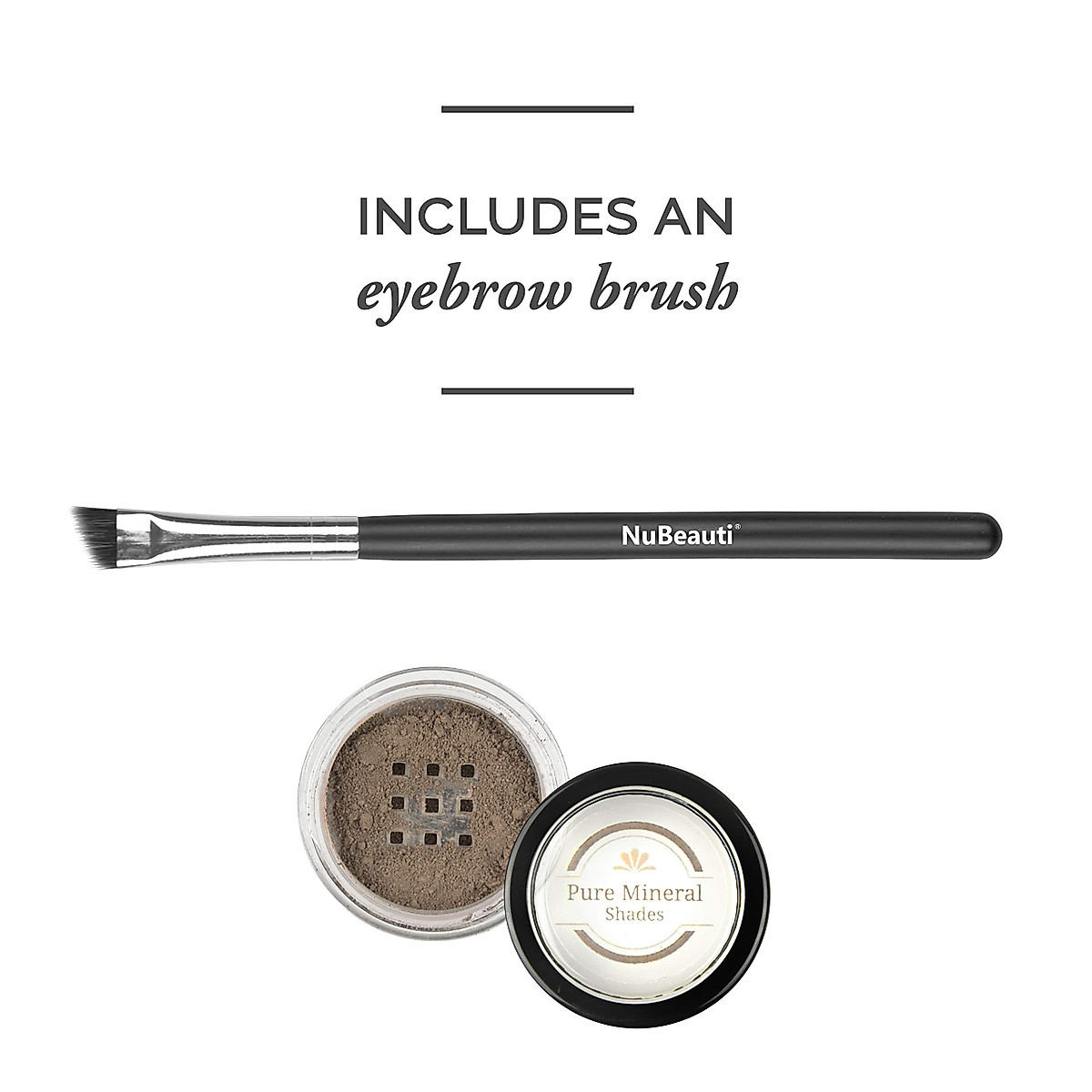 Natural Eyebrow Powder Eyebrow Kit – Mica Brow Powder Eyebrow Makeup Kit with Professional Angled Eyebrow Brush – 10 Natural Shades – No Parabens or Chemicals – Eyebrow Shaper Kit by NuBeauti