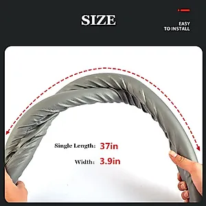 Door Draft Stopper Under Twin Door Draft Blocker Insulator Door Sweep Weather Stripping Window Breeze Blocker Adjustable Door Sweeps 37inch Grey