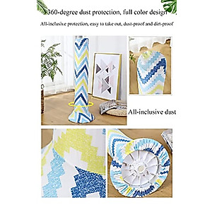 Yrzper Tower Fan Dust Cover Moisture proof Dustproof Tower Cover Washable Tower Sleeve Dust Proof Protective Cover Dustproof & Moisture-Proof for Household Tower Fan Pedestal (grey plaid, Larger)