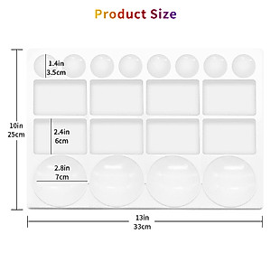 20 Well Watercolor Paint Tray Palette Pallet Acrylic Painting Mixing Plastic Artist Large Square Palette, 13 x 10 Inches, White, 1PCS
