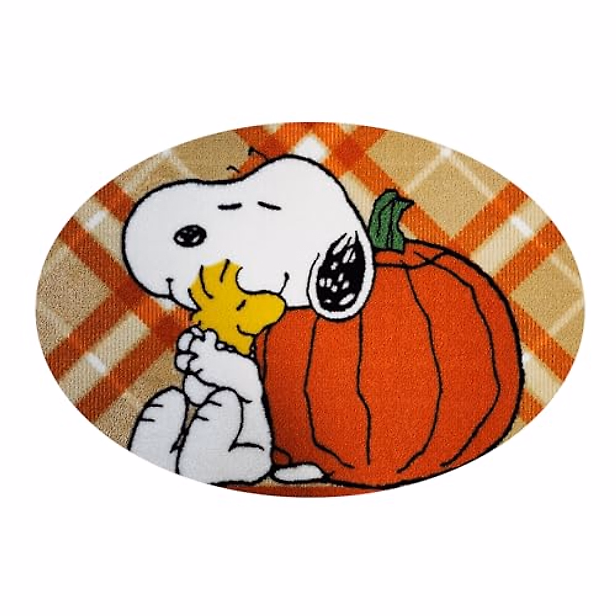 Nourison Peanuts Accent Throw Rug 20 x 32 inches Non-Skid Latex Backing Cartoon Character Print (Fall Pumpkin Rug)