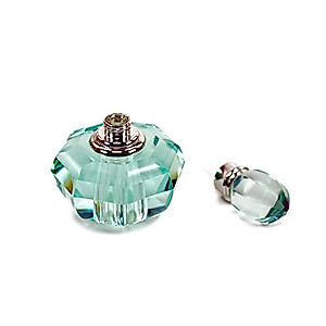 KECHU Delicate Green Empty Crystal Perfume Bottle Refillable Glass 3ml Transparent Green Decor