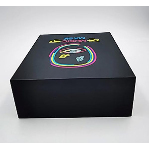 Kid Led Mask with Music Gesture Sensing Transforming Face,Light Up Luminous Digital Glow Masks for Halloween Christmas Birthday Party