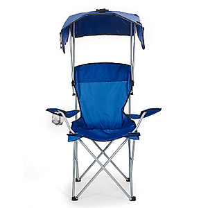 Folding Chair with Cover - Beach Chair with Canopy Shade