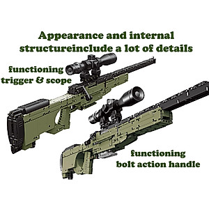 CampCo Sniper Rifle Gun Building Blocks Blaster Kit, like Lego & NERF, 14+ yrs & Adults, 1491 pcs 3D, Simulation Weapon Toy, DIY, Mechanical Model Kit
