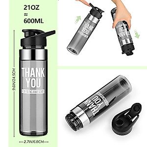 Inbagi 12 Pcs Thank You Gifts Plastic Water Bottle 21oz Snap Lid Water Bottle Portable Sports Water Bottle Thank You for Being Awesome Sign Employee Appreciation Gifts for Teacher Volunteer Coworker
