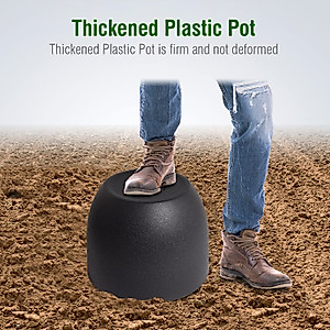 UOUZ 12/10/9 Large Modern Plant Pots, Plastic Planters with Drainage Holes and Saucers for Indoor Outdoor Plants Flowers, Black