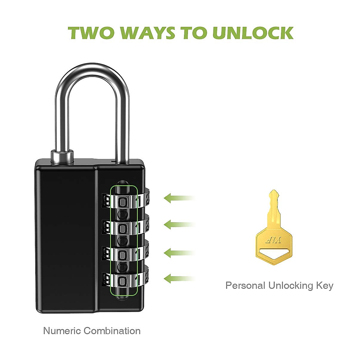KeeKit Combination Padlock, 4 Digit Combination Lock, Resettable Waterproof Gate Lock for Locker, Gym, Fence, Case, School & Employee Locker, Toolbox – 2 Pack, Black